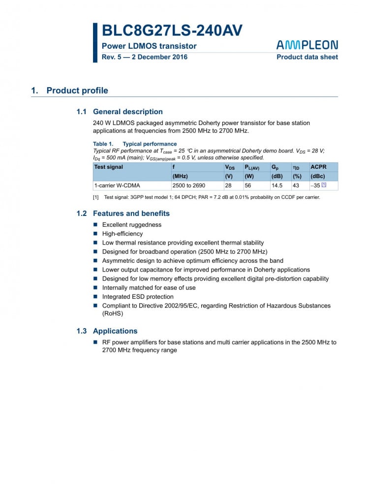 BLC8G27LS-240AVJ datasheet page 1