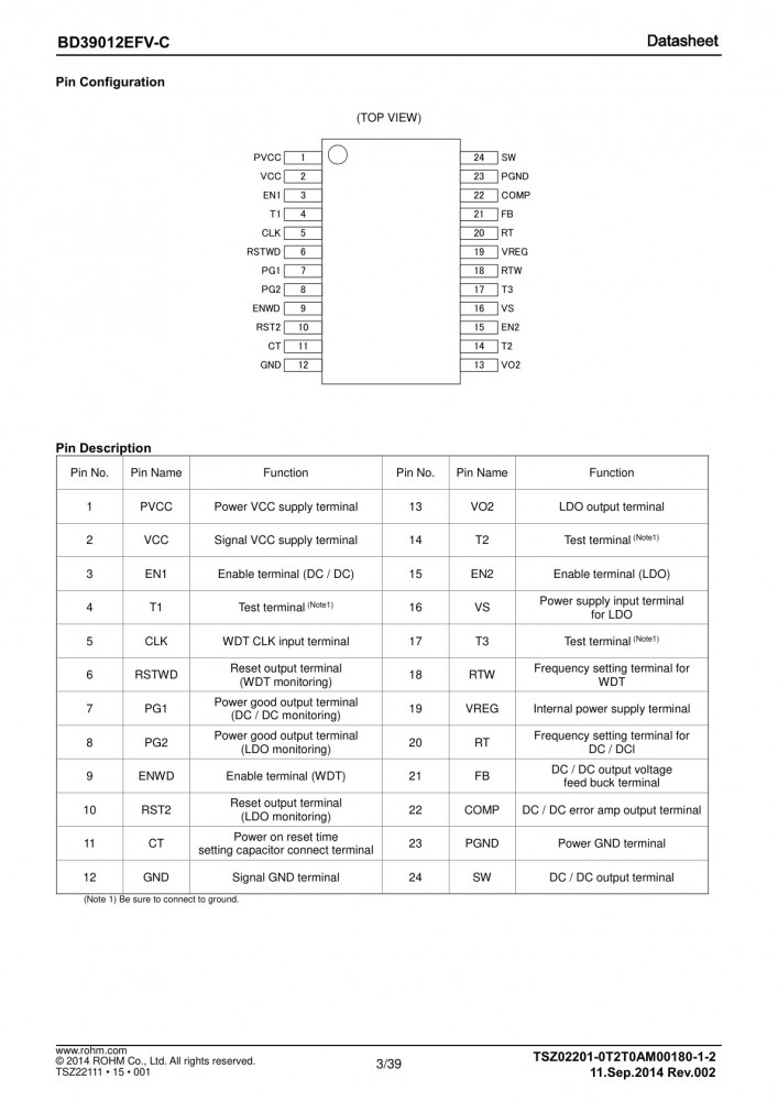 BD39012EFV-CE2 datasheet page 3