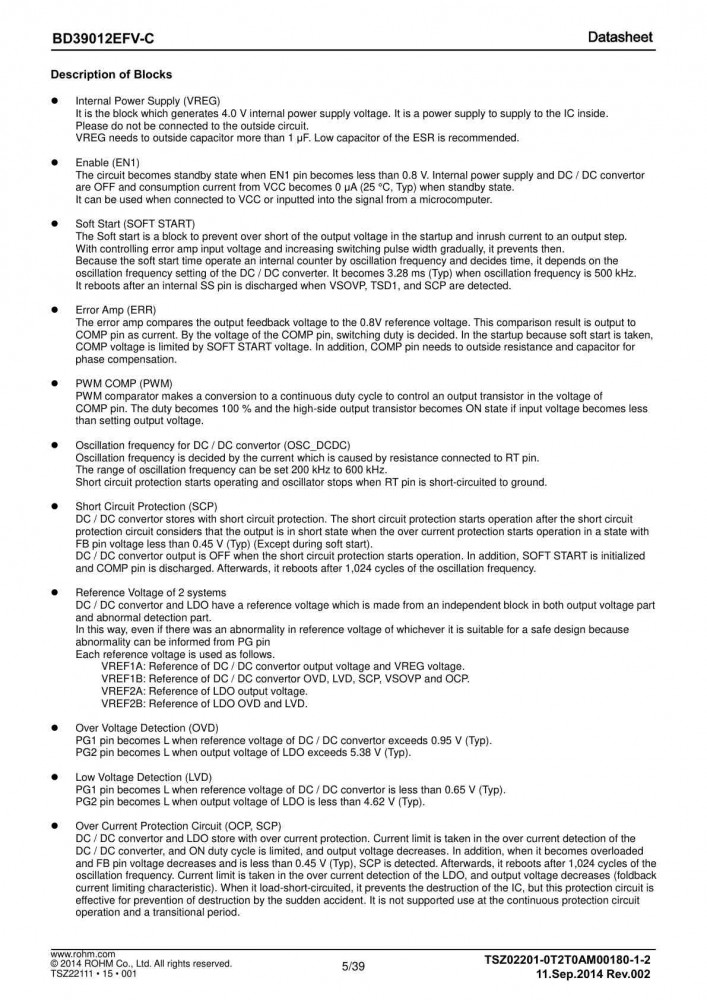 BD39012EFV-CE2 datasheet page 5