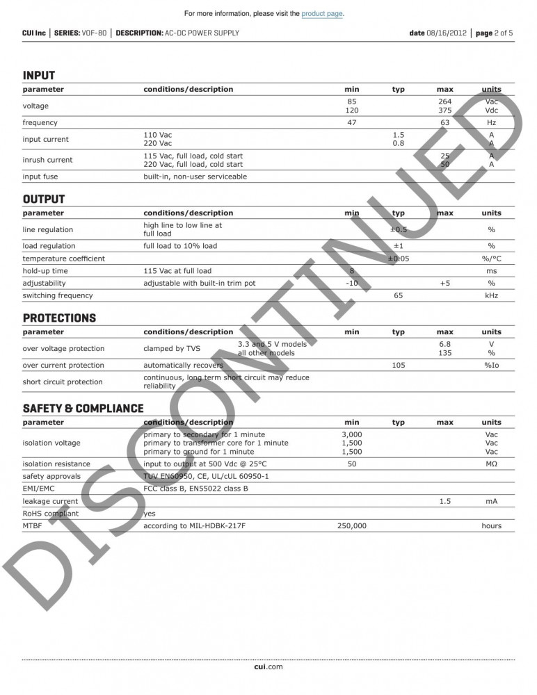 CUI VOF-80-24 datasheet page 2