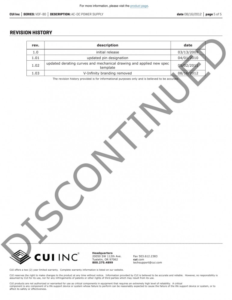 CUI VOF-80-24 datasheet page 5