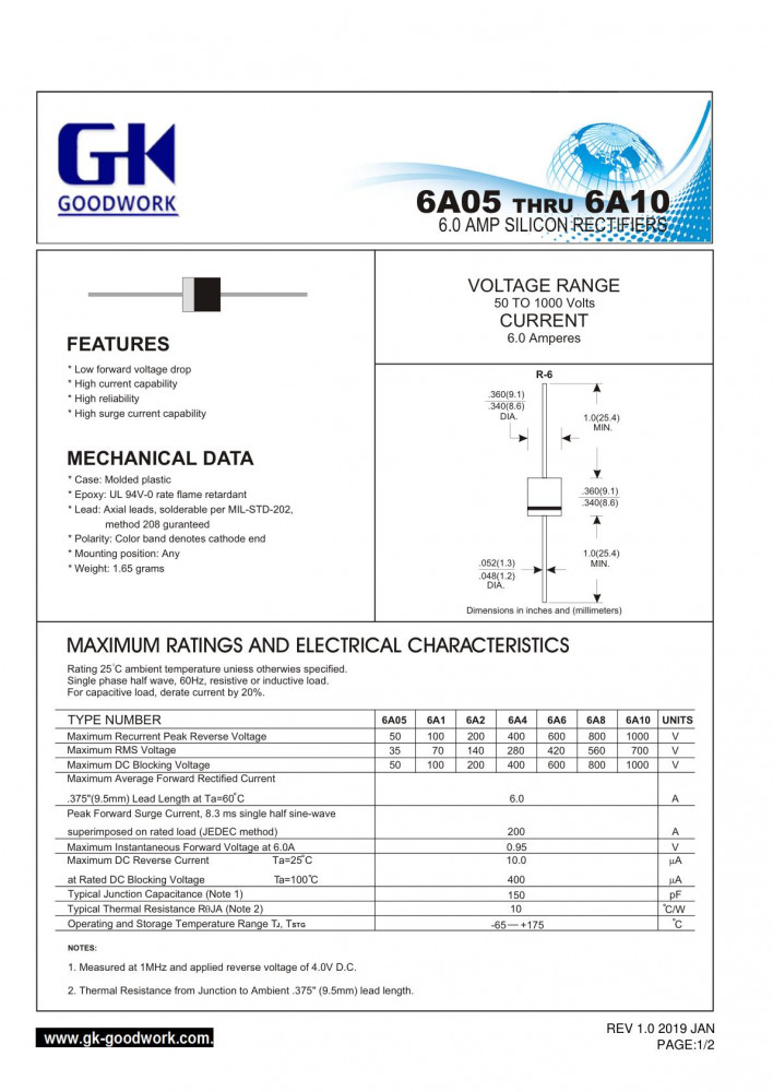 GOODWORK 6A10-B datasheet page 1