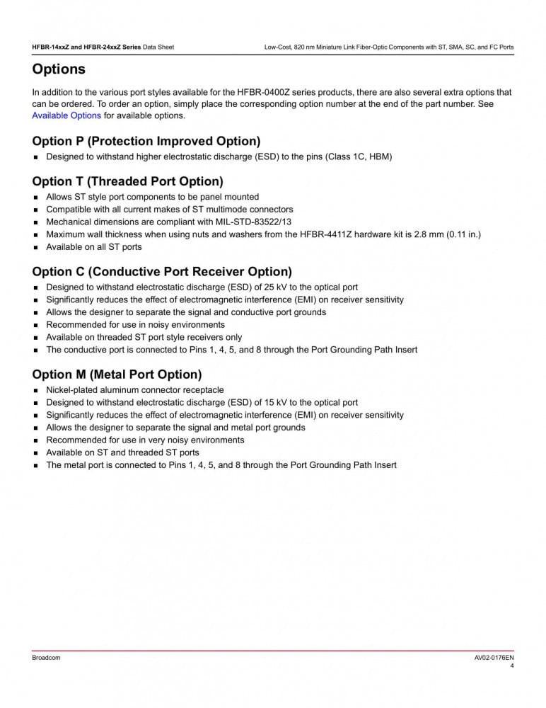 HFBR-1402Z datasheet page 4