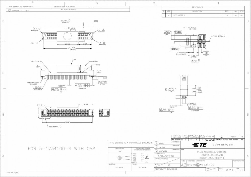 TE Connectivity 1734100-4 drawing sheet 2