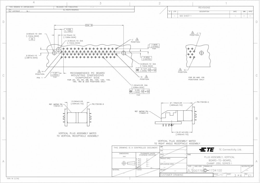 TE Connectivity 1734100-4 drawing sheet 3