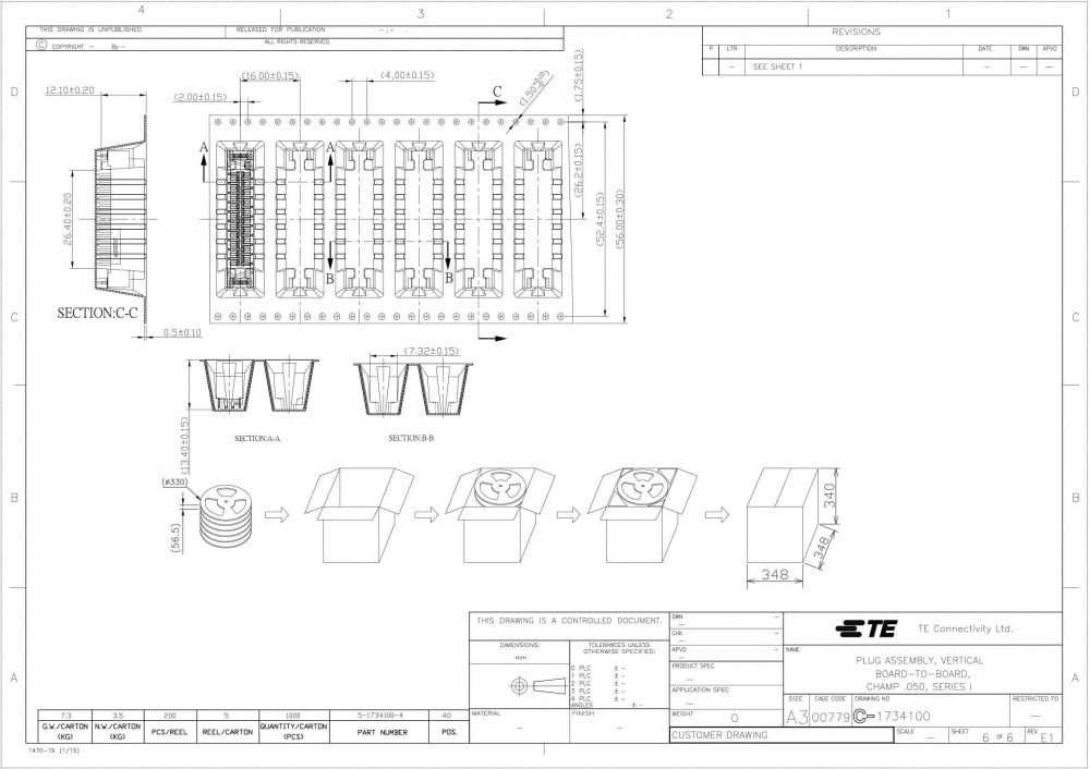 TE Connectivity 1734100-4 drawing sheet 6