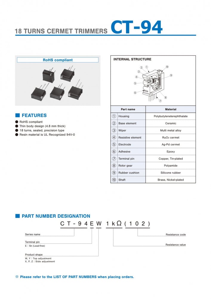 CT-94EX102 datasheet page 1
