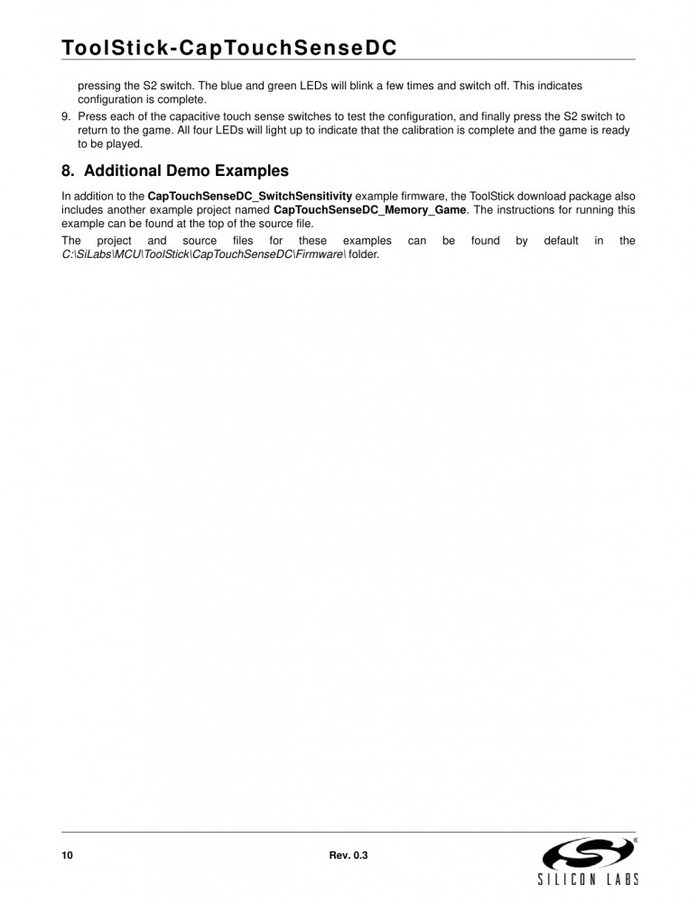 CAPTOUCHSENSEDC user guide page 10