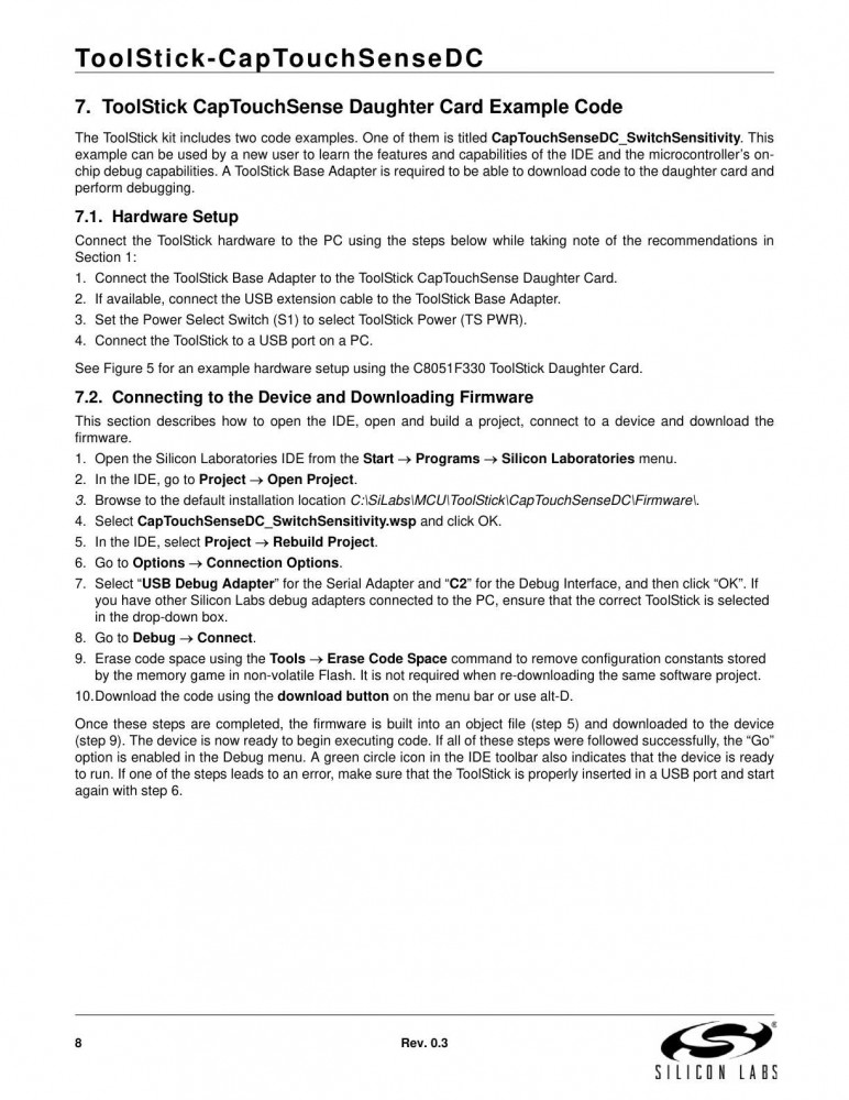 CAPTOUCHSENSEDC user guide page 8