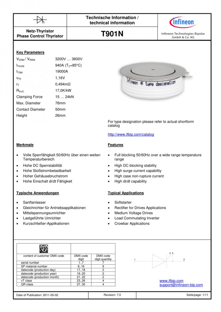 T901N36TOF datasheet page 1