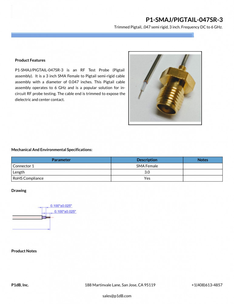 P1-SMAJ/PIGTAIL-047SR-3 product documentation image
