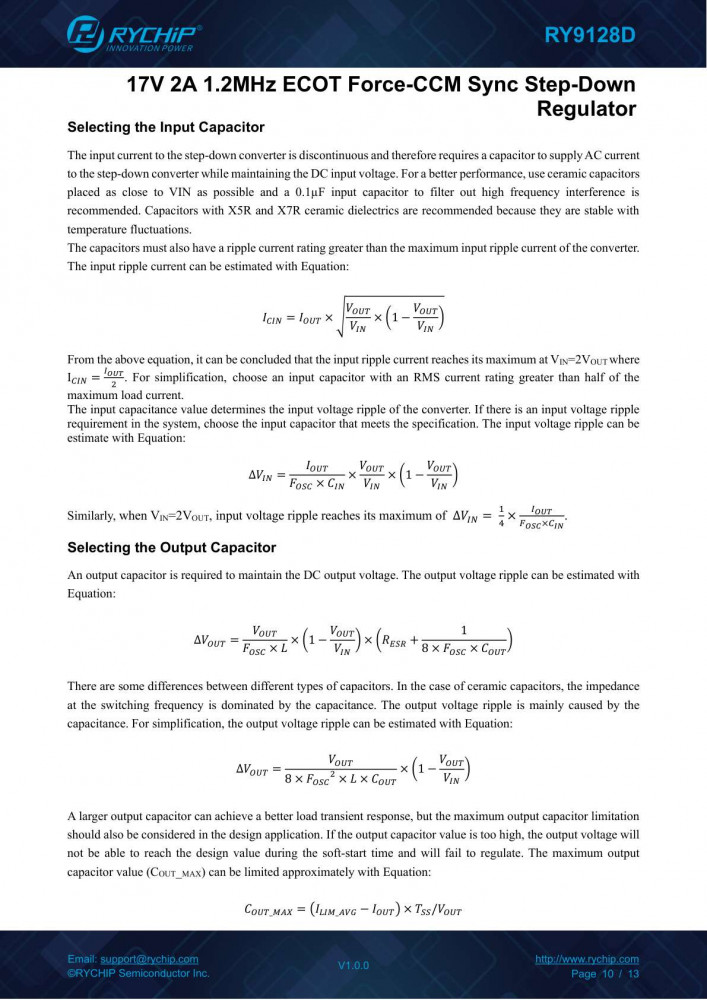 RY9128D datasheet page 10