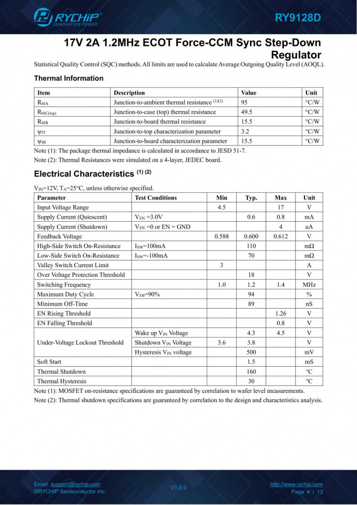 RY9128D datasheet page 4