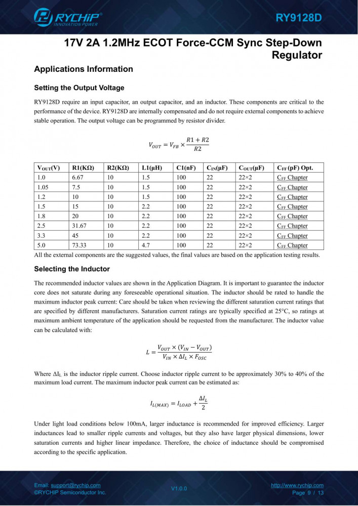 RY9128D datasheet page 9