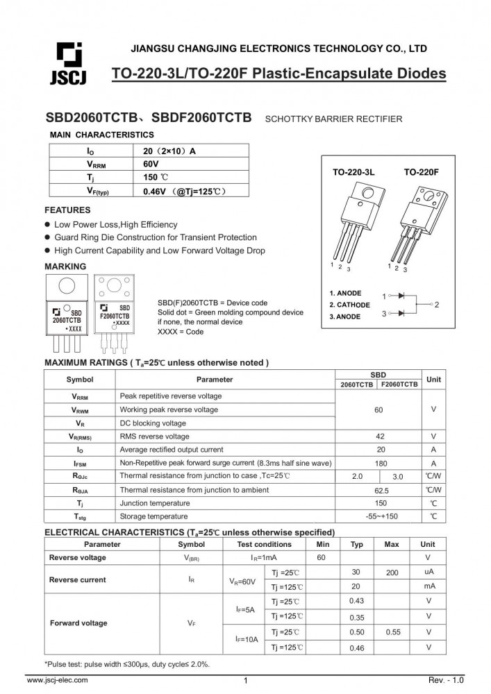 SBDF2060TCTB datasheet page 1