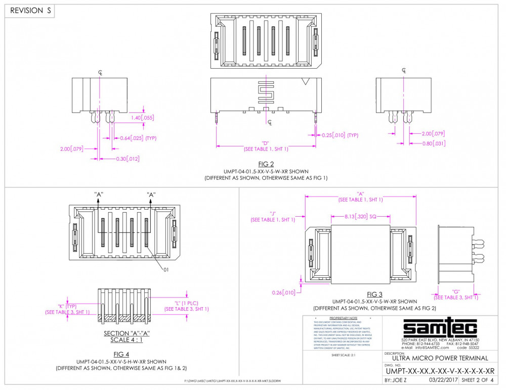 Samtec UMPT drawing page 2
