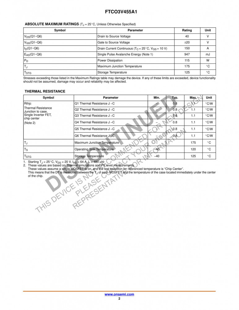 FTCO3V455A1 datasheet page 2