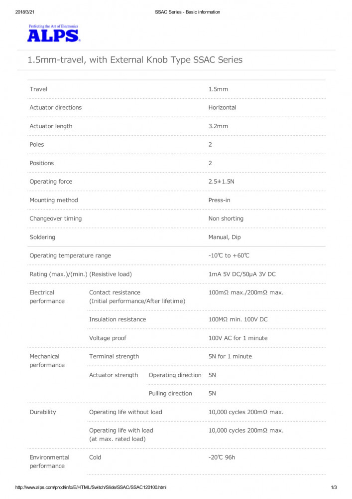 SSAC120100 technical document page 1
