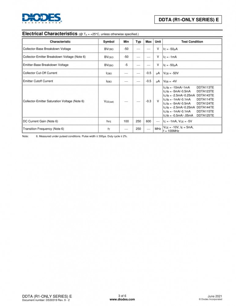 DDTA124TE-7-F datasheet page 3