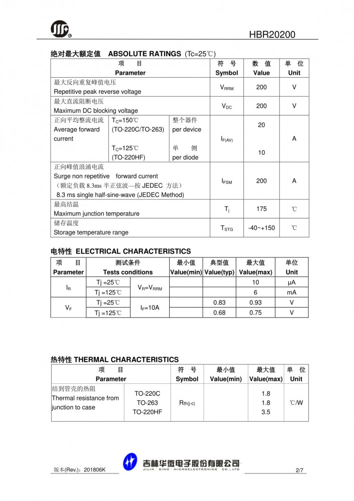 HBR20200 datasheet page 2