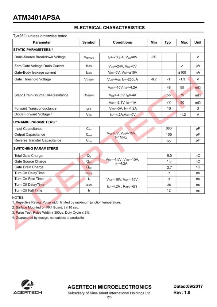 ATM3401APSA datasheet page 2