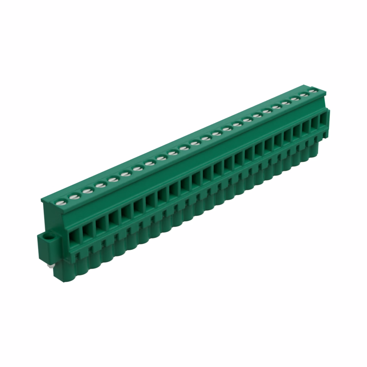 5.00mm Pitch Eurostyle Vertical Plug, with Retention Screws and Reverse Imprinting, Rear Wire Entry, Green Housing, 24 Circuits for sale