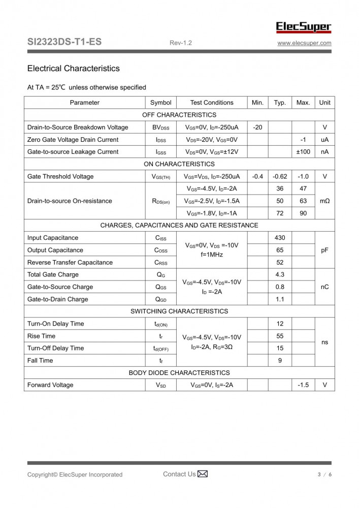 SI2323DS-T1-ES datasheet page 3