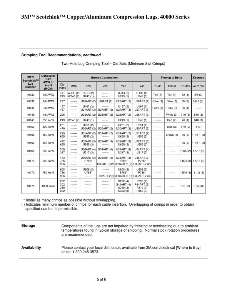 3M Scotchlok 40000 Series datasheet page 5
