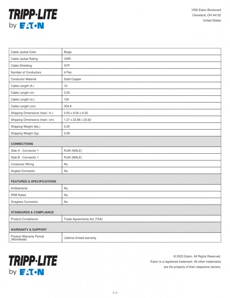 EATON N265-010 technical document page 2