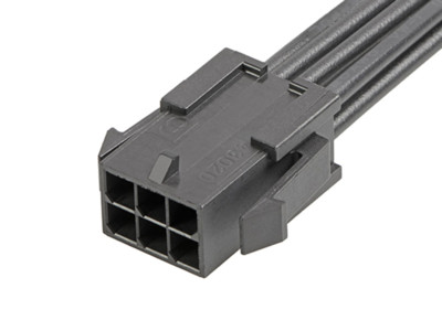 Micro-Fit 3.0 Female-to-Pigtail Off-the-Shelf (OTS) Cable Assembly, Dual Row, 300.00mm Length, Gold (Au) Plating, 8 Circuits, Black