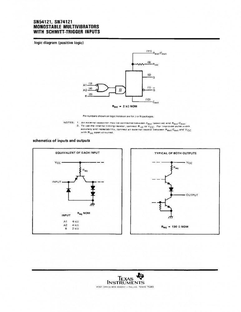 SN74121 datasheet page 2