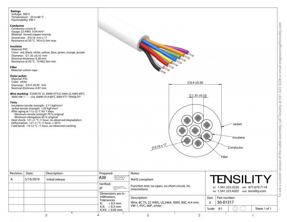 Tensility International 30-01317 product drawing