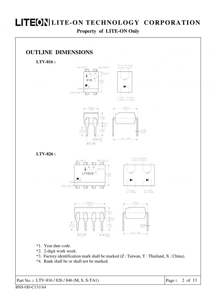 LTV-816 datasheet page 2