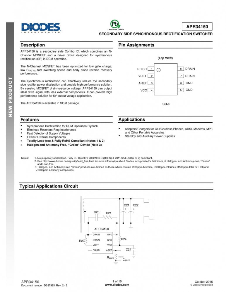APR34150 datasheet page 1