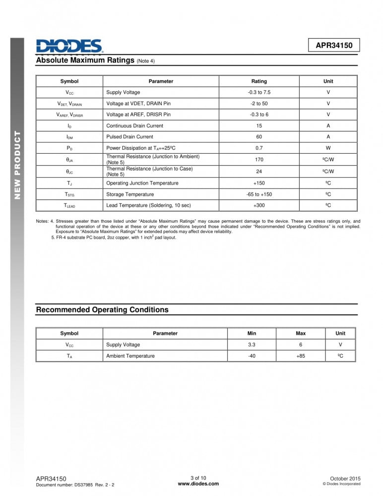 APR34150 datasheet page 3