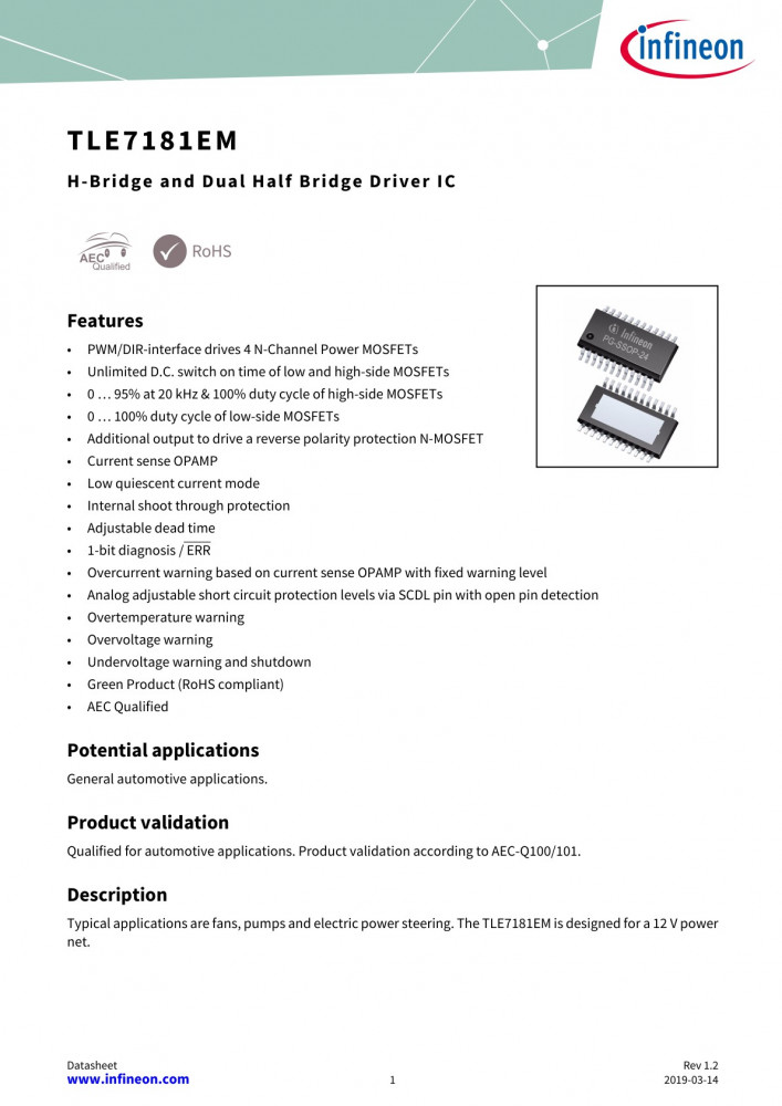 TLE7181EM datasheet page 1