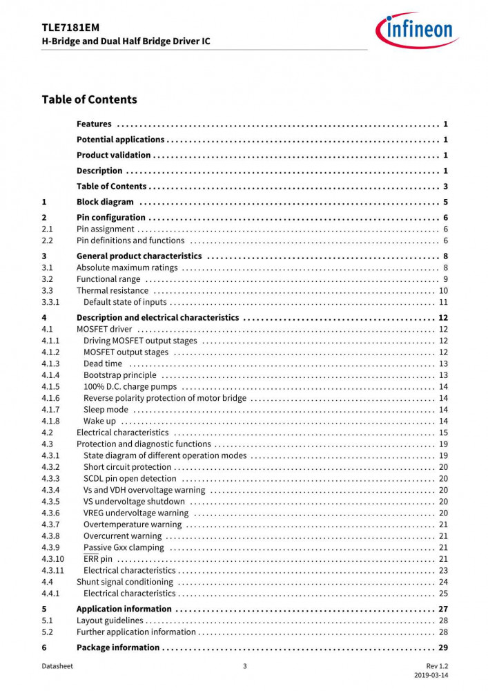 TLE7181EM datasheet page 3