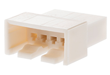 2.50mm Pitch Mini-Latch Wire-to-Wire Plug Housing, Friction Lock, with Mounting Ears, 11 Circuits, Natural