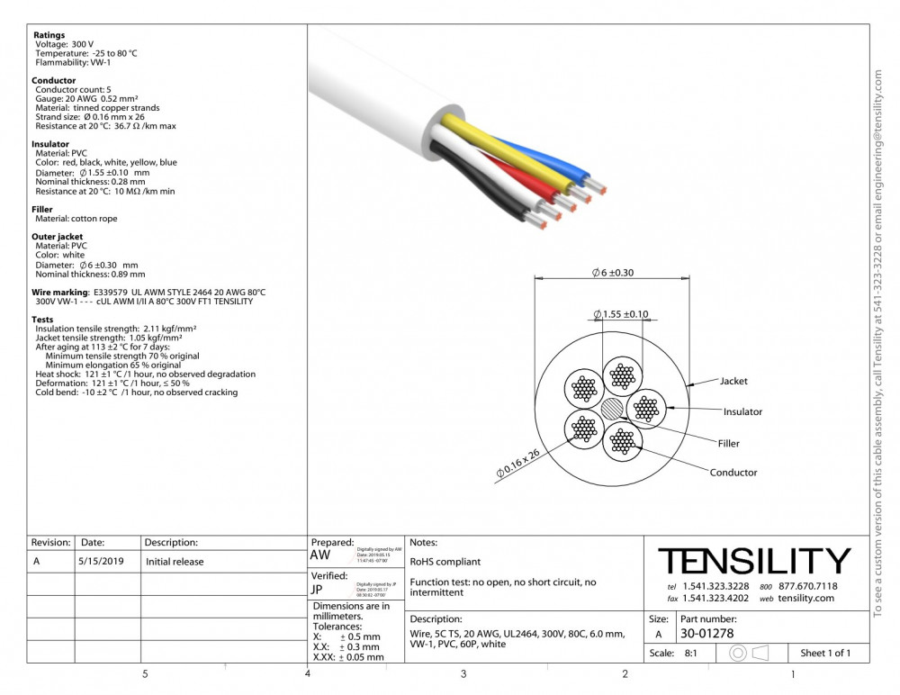 Tensility International 30-01278 product drawing