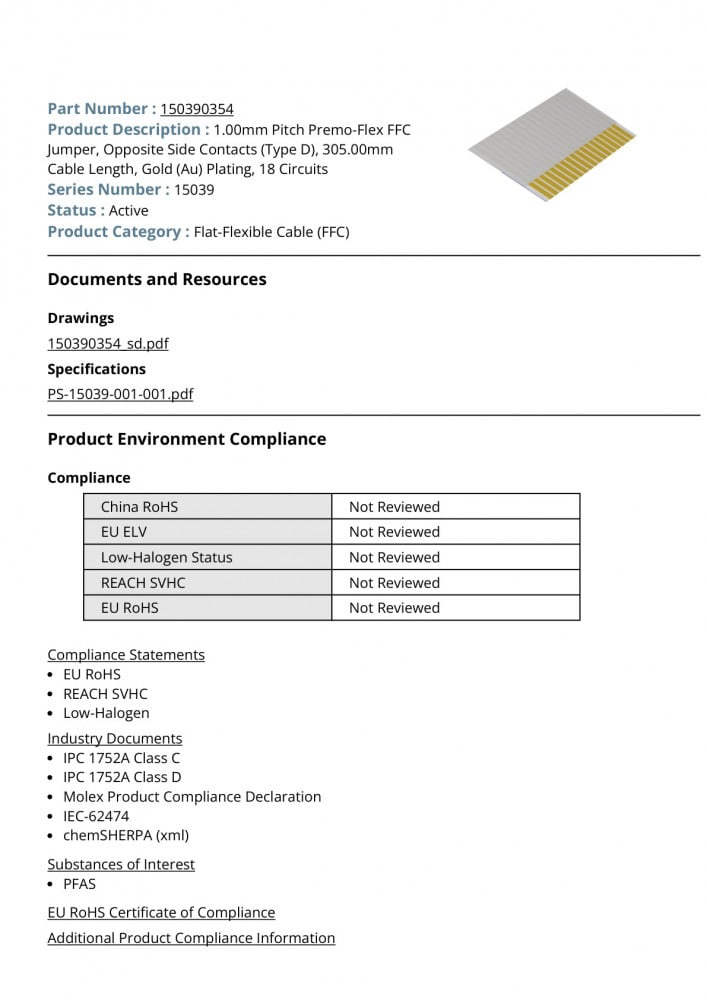 FFC family specification page 1