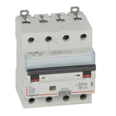 RCBO DX³ 6000A 4 poles 25A curve C type AC 30mA for sale