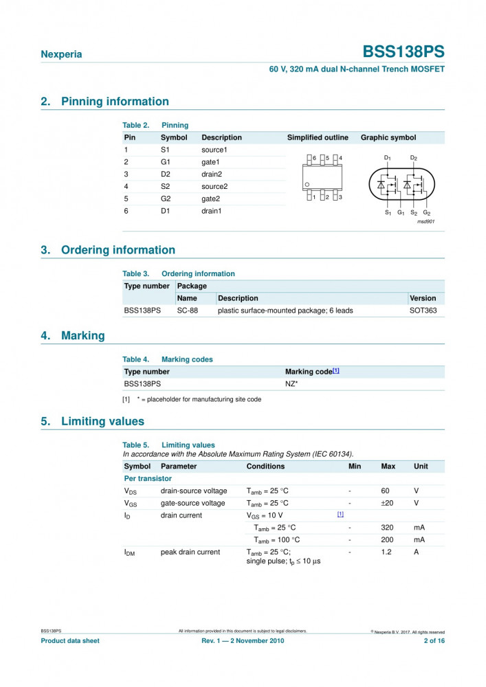 BSS138PS datasheet page 2