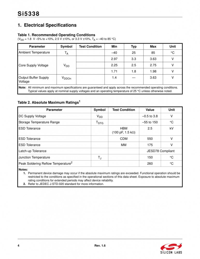 SI5338 technical document page 4