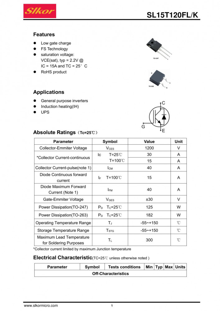 SL15T120FL datasheet page 1