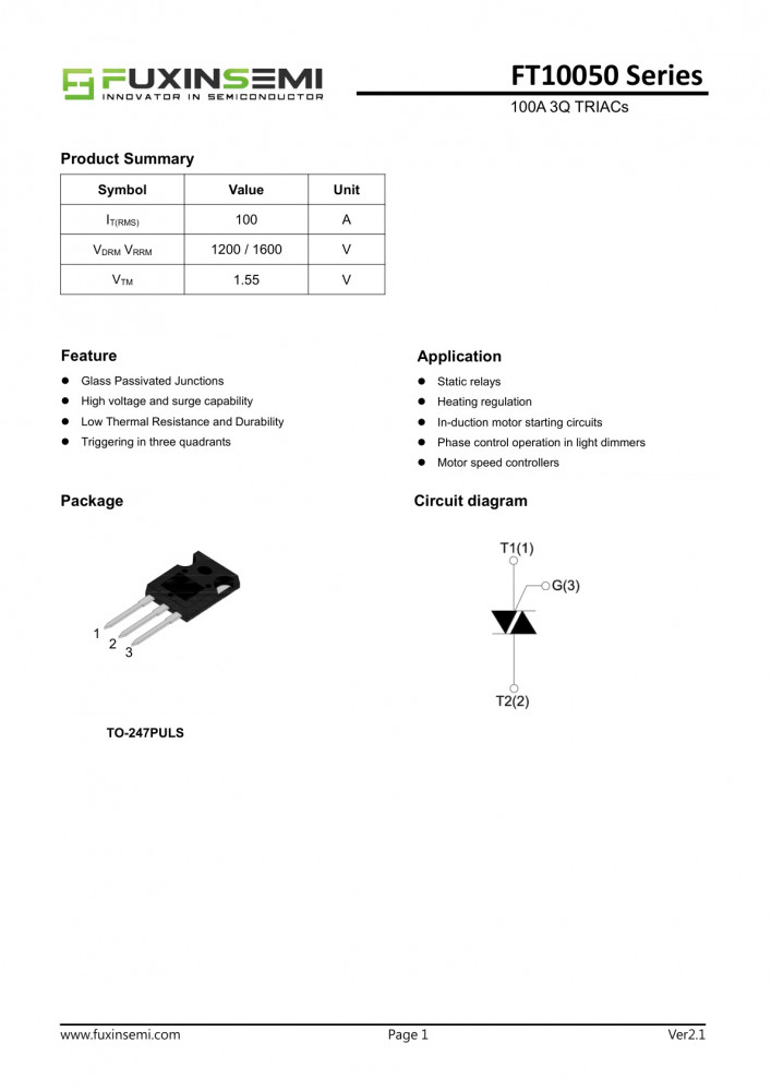 FT10050-12P datasheet page 1