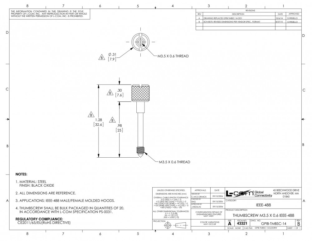 L-com GPIB-TMBSC-14 technical drawing page