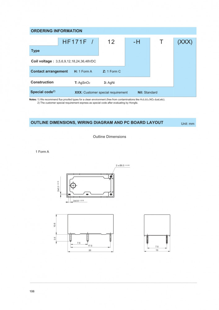 HF171F relay datasheet page 2