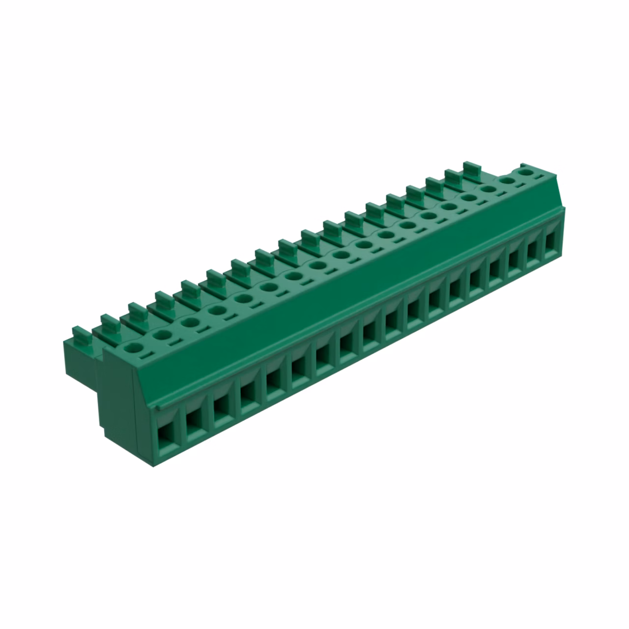 3.81mm Pitch Eurostyle Horizontal Plug, with Standard Imprinting, Green Housing, Gold (Au) Plated, 18 Circuits for sale