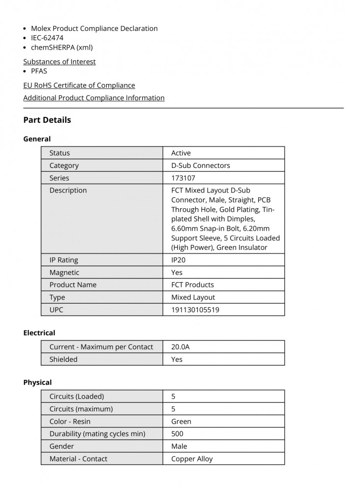 MOLEX 1731071075 technical document image, page 2