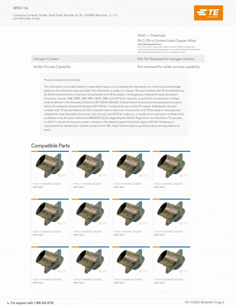 M39029/107-622 technical document page 2